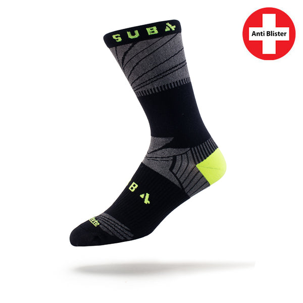 Sub4 Performance 3/4 Crew Cycling Sock - Black/Fluoro - Cycling and ...